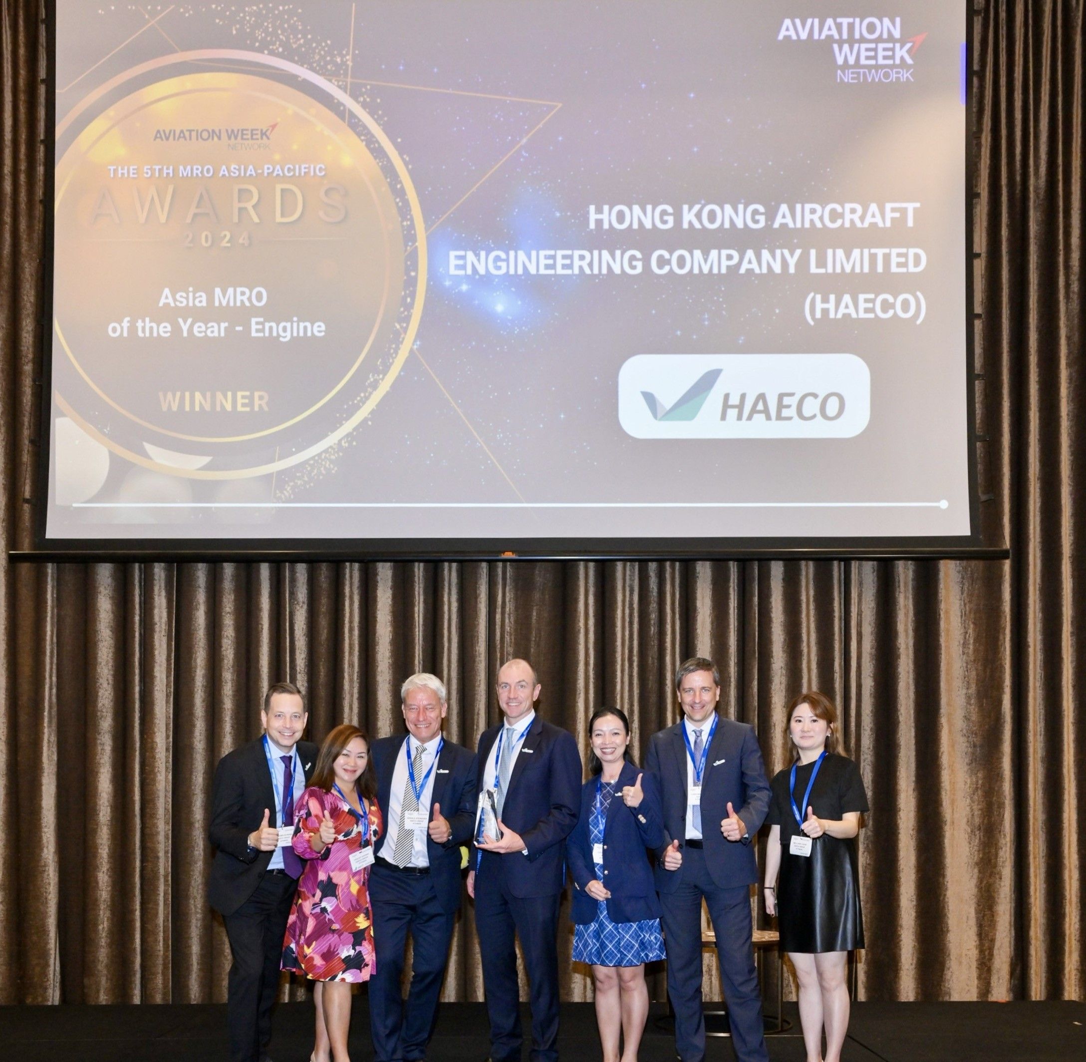 HAECO recognised as “Asia MRO of the Year – Engine” at MRO Asia Pacific Awards 2024